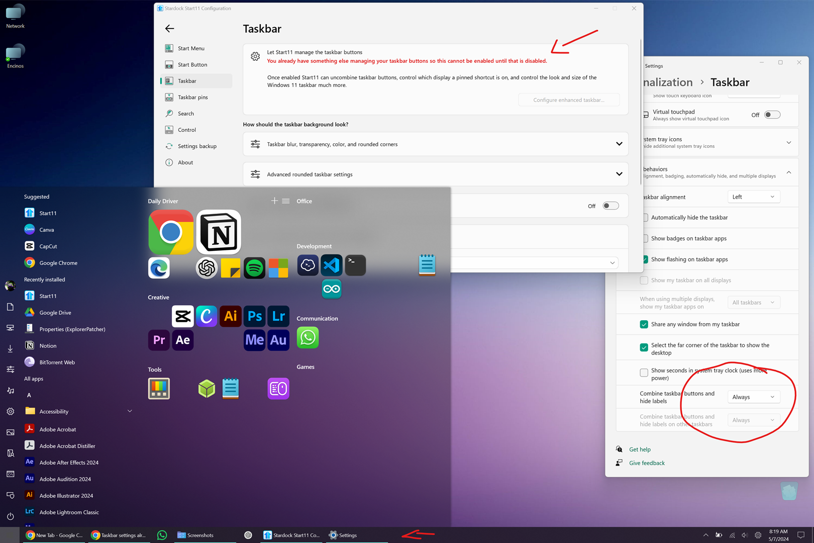 Taskbar settings already manged - Stardock Forums