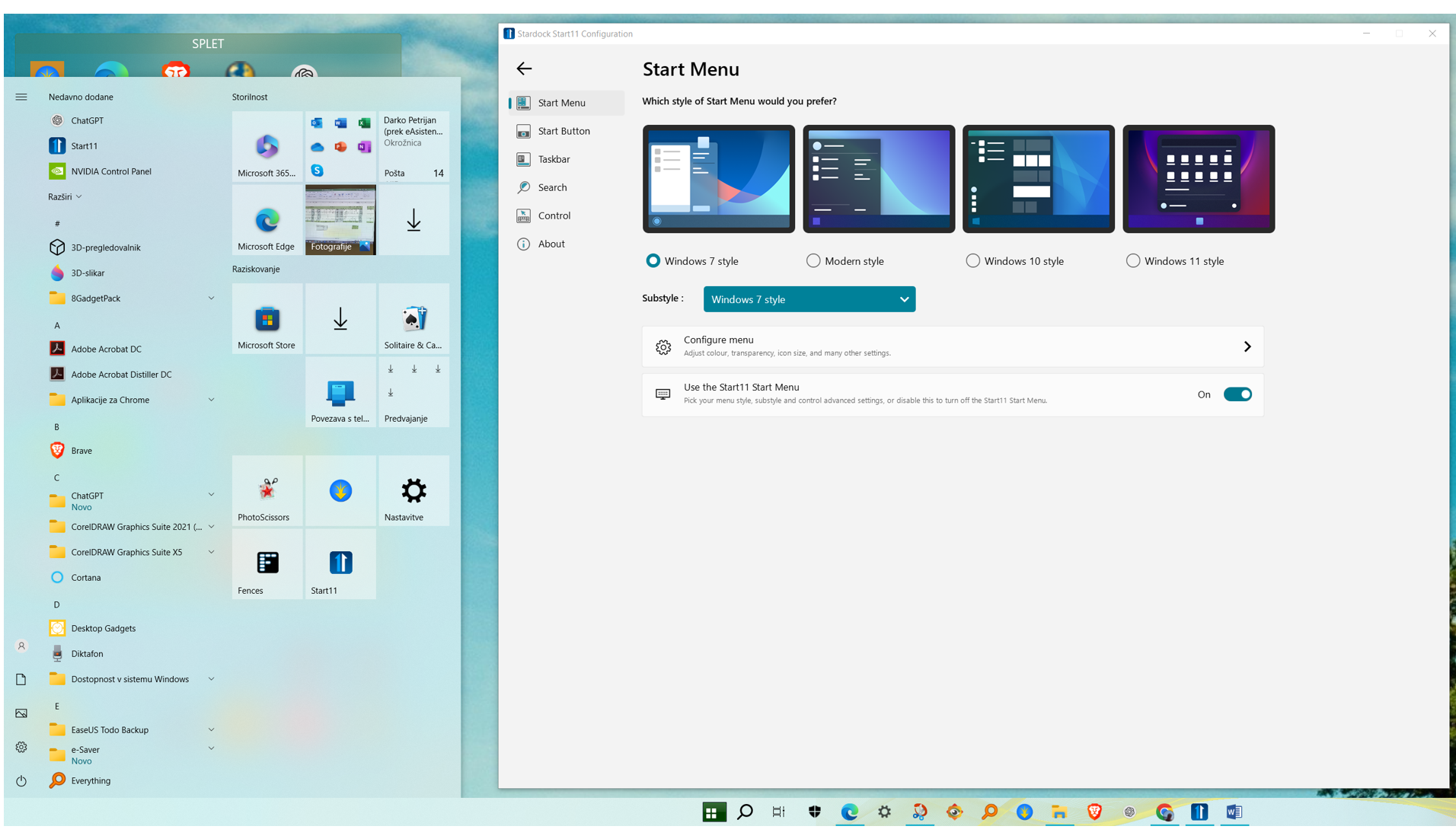 Cannot change style of Start Menu » Forum Post by Degoslav